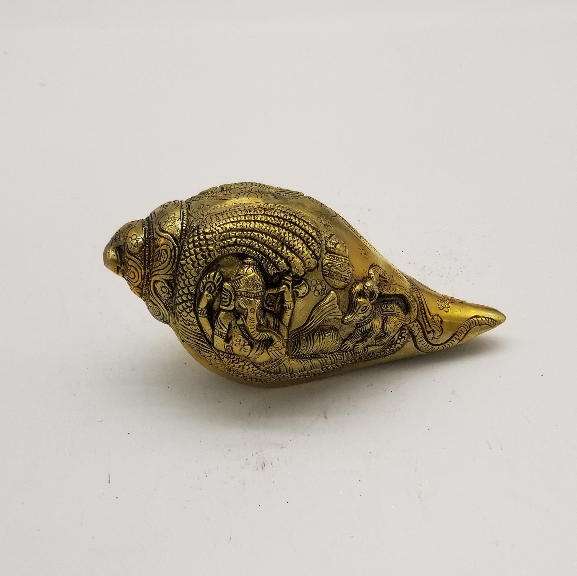 7.5"L Solid Brass Ganesh inspired Conch / Shankh – Jaipur Handcraft & Decor