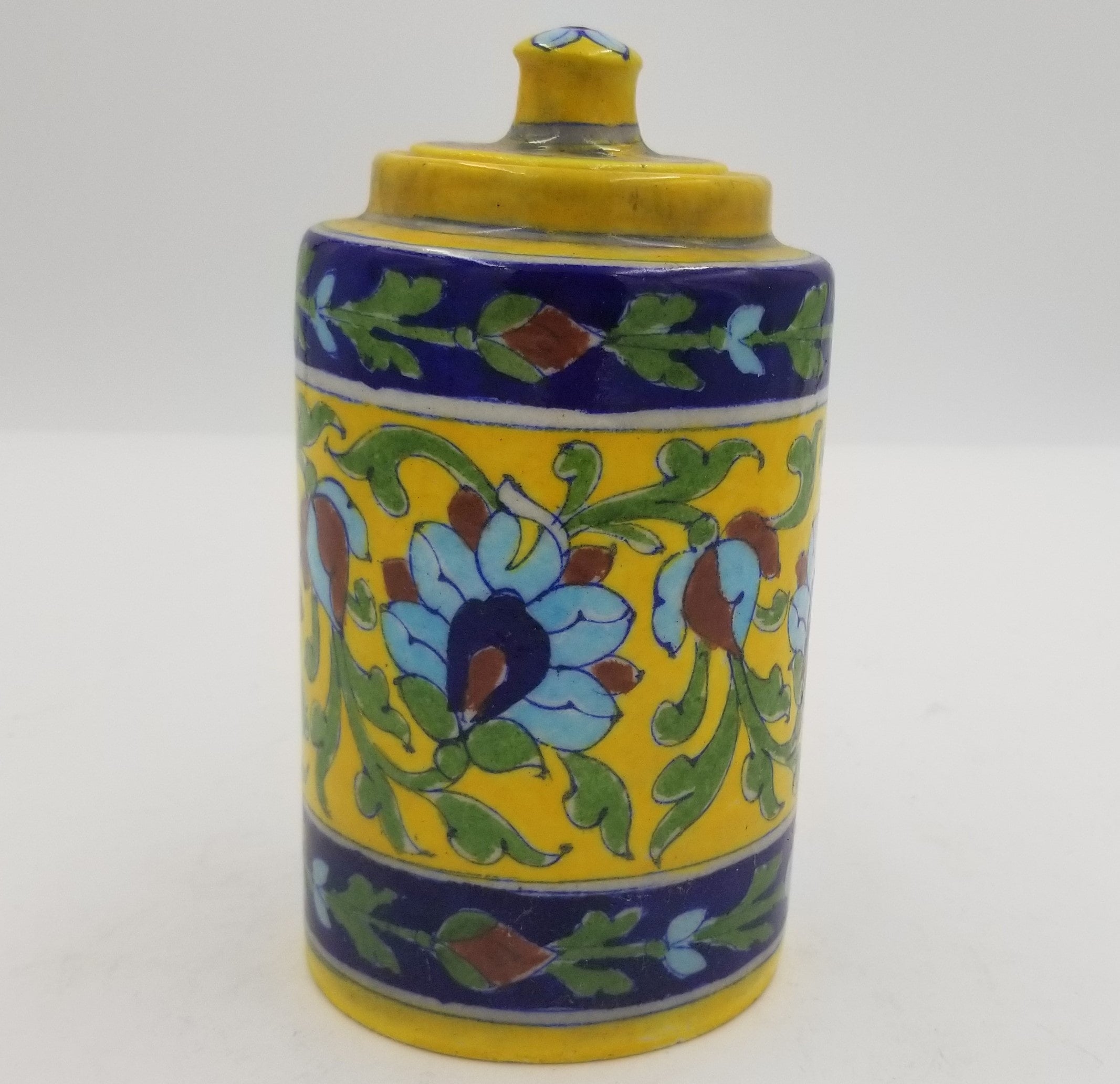 Blue Pottery Barni Cylinder Pot 6" – Jaipur Handcraft & Decor