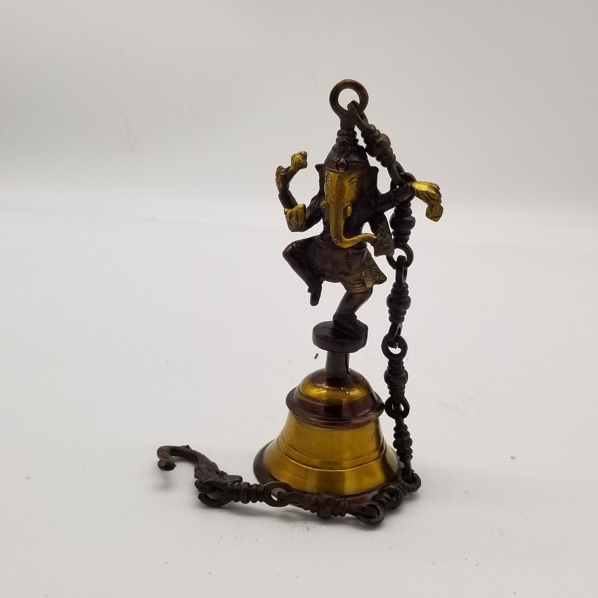 24"H Solid Brass Dancing Ganesh hanging Bell – Jaipur Handcraft & Decor