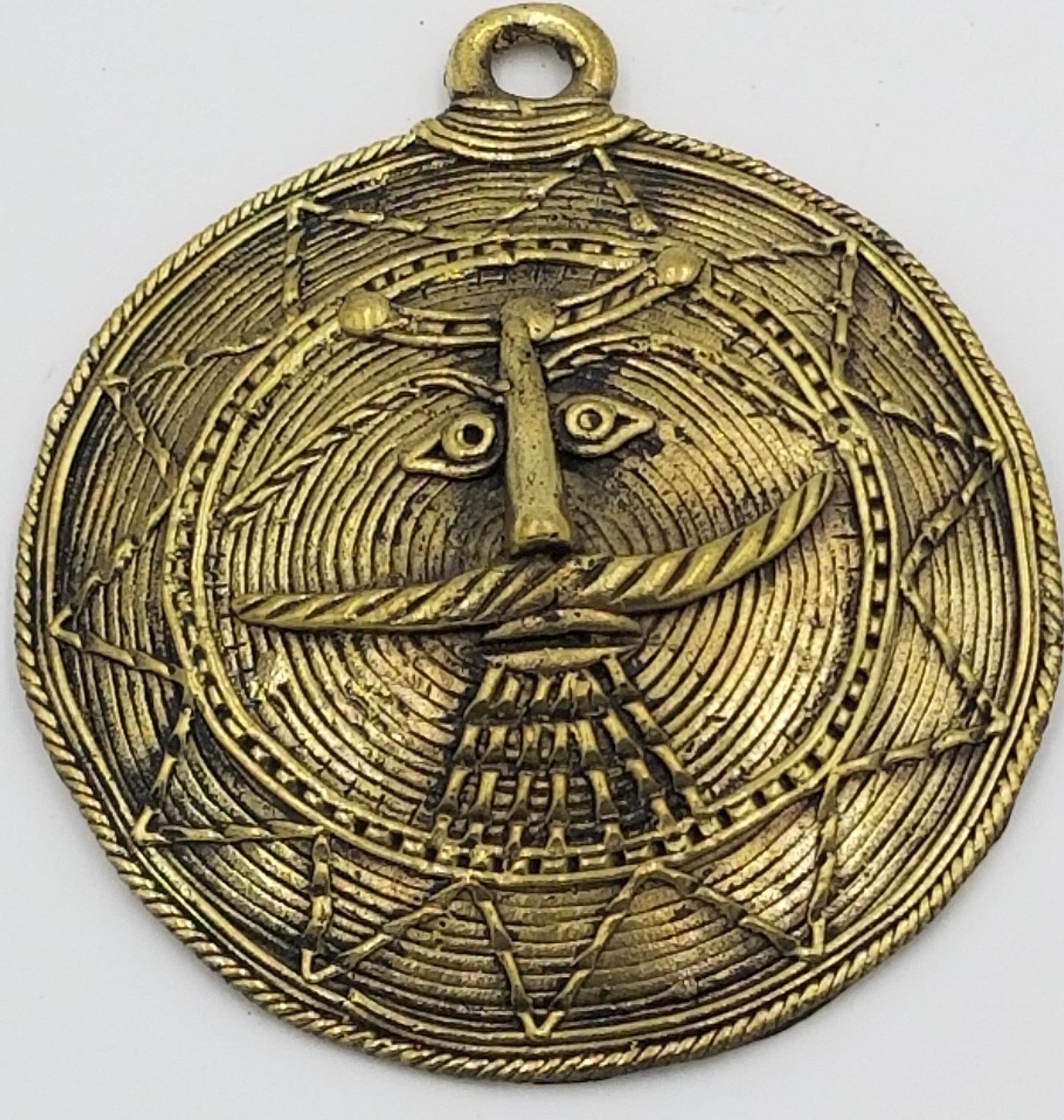 Brass Dhokra Moon Mask – Jaipur Handcraft & Decor